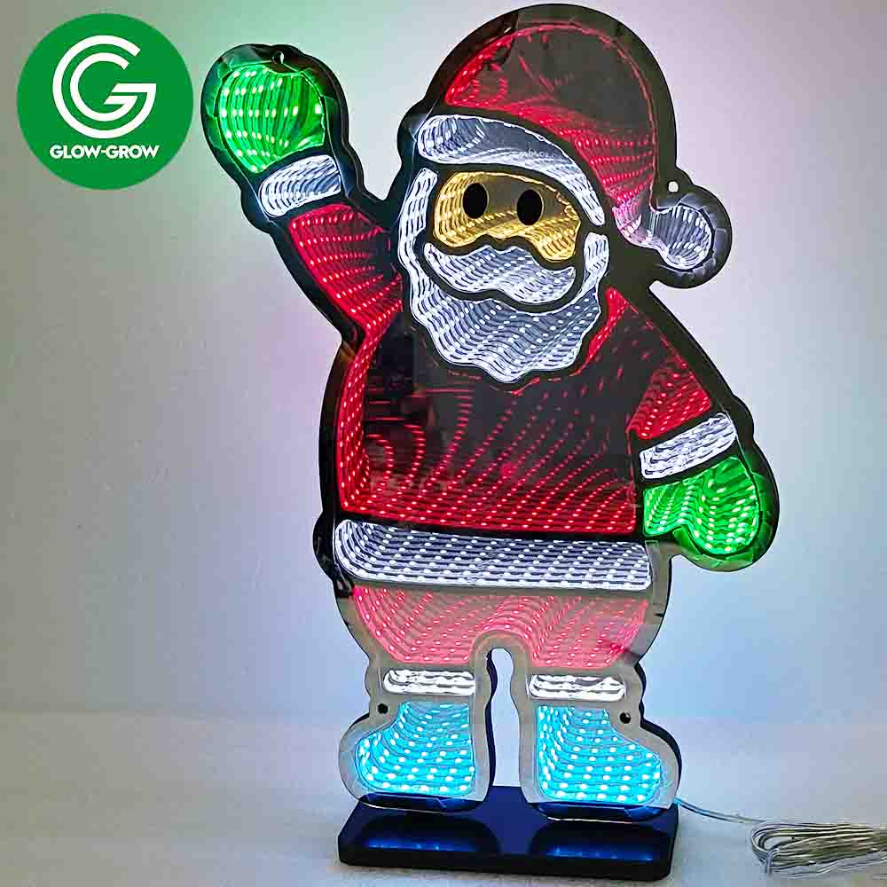 Christmas Santa LED Neon Sign Infinity Mirror Light – Glow-Grow ...